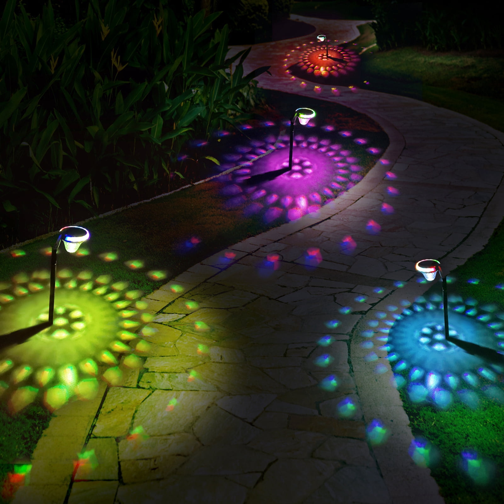 HZLXW 2 Pcs Solar Pathway Lights IP55 Waterproof Solar LED Lawn Lights ...