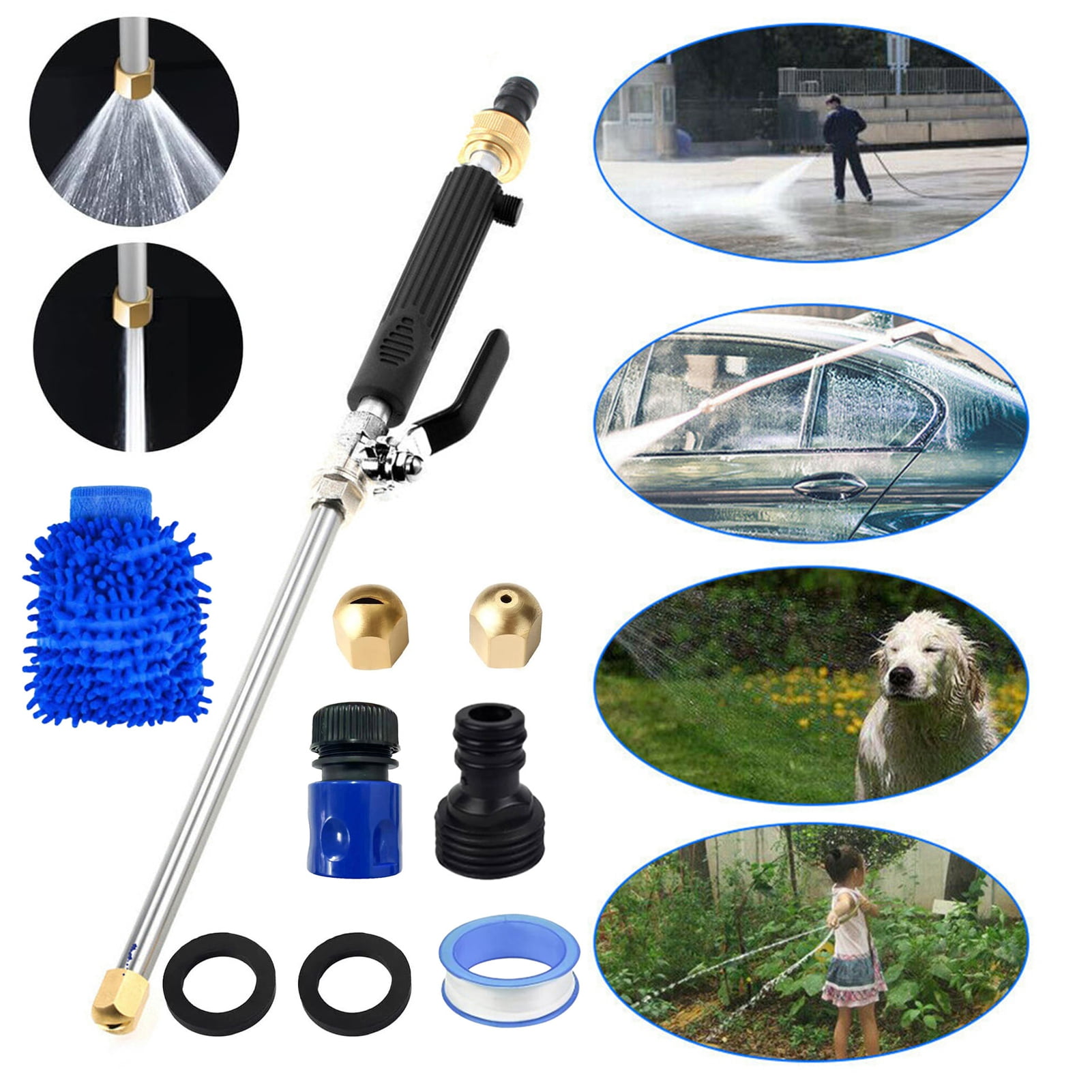 HZLXW 2-in-1 Power Washing Wand Portable High Pressure Washer Wand Hose ...