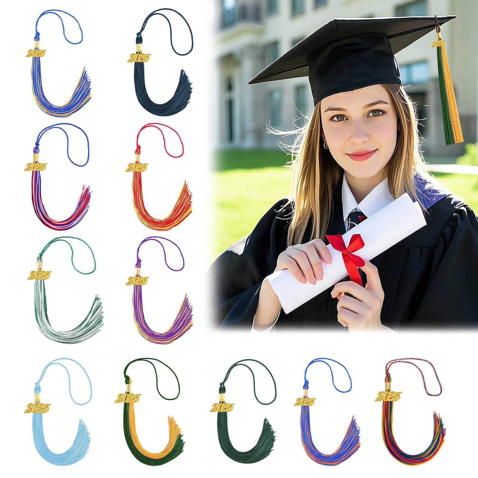 HZLXW 2025 Graduation Tassel 9-Inch Tassel with 2025 Year Charm ...
