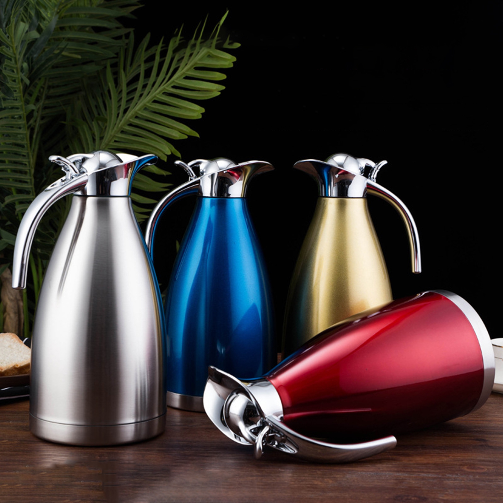 HZLXW 2L Stainless Steel Thermal Kettle Flask Jug Double Layer Insulation Pot for Tea Coffee Hot ...