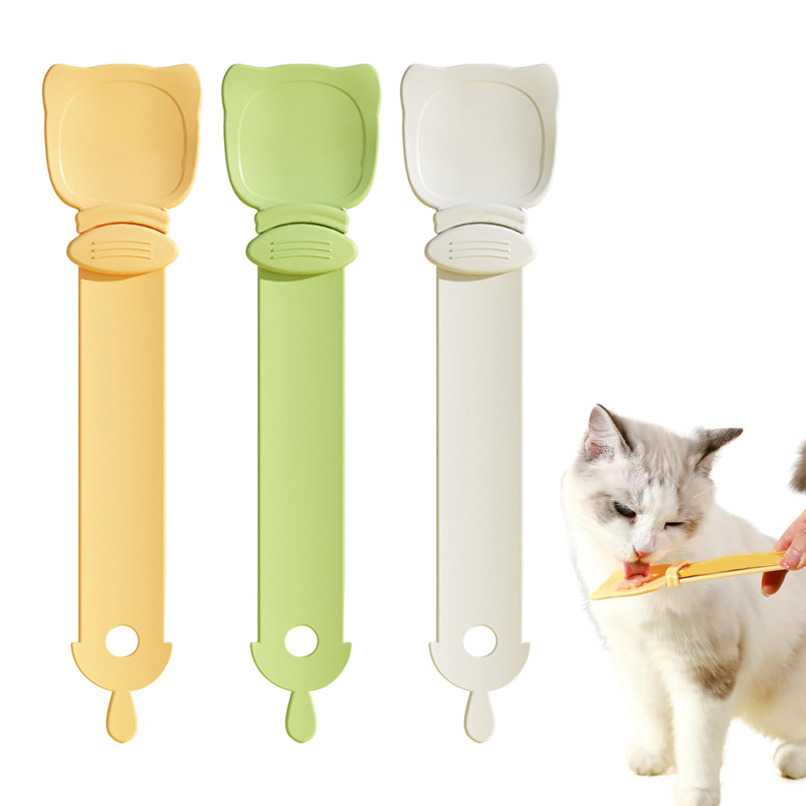 HZLXW 2Pcs Cat Strip Feeder Spoon Squeeze Fun Cat Food Can Spoon ...