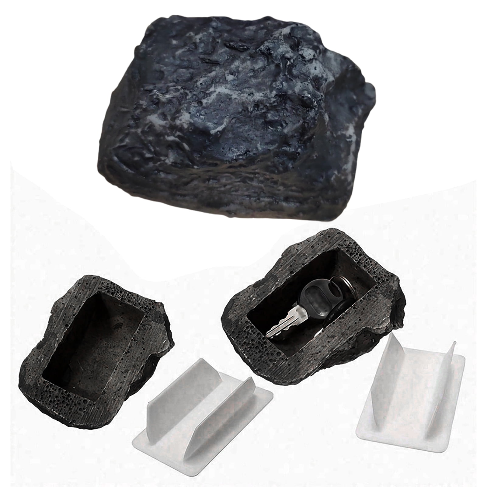 HZLXW 2Pcs Hidden Key Box Outdoor Stone Shape Key Hider Security Key ...
