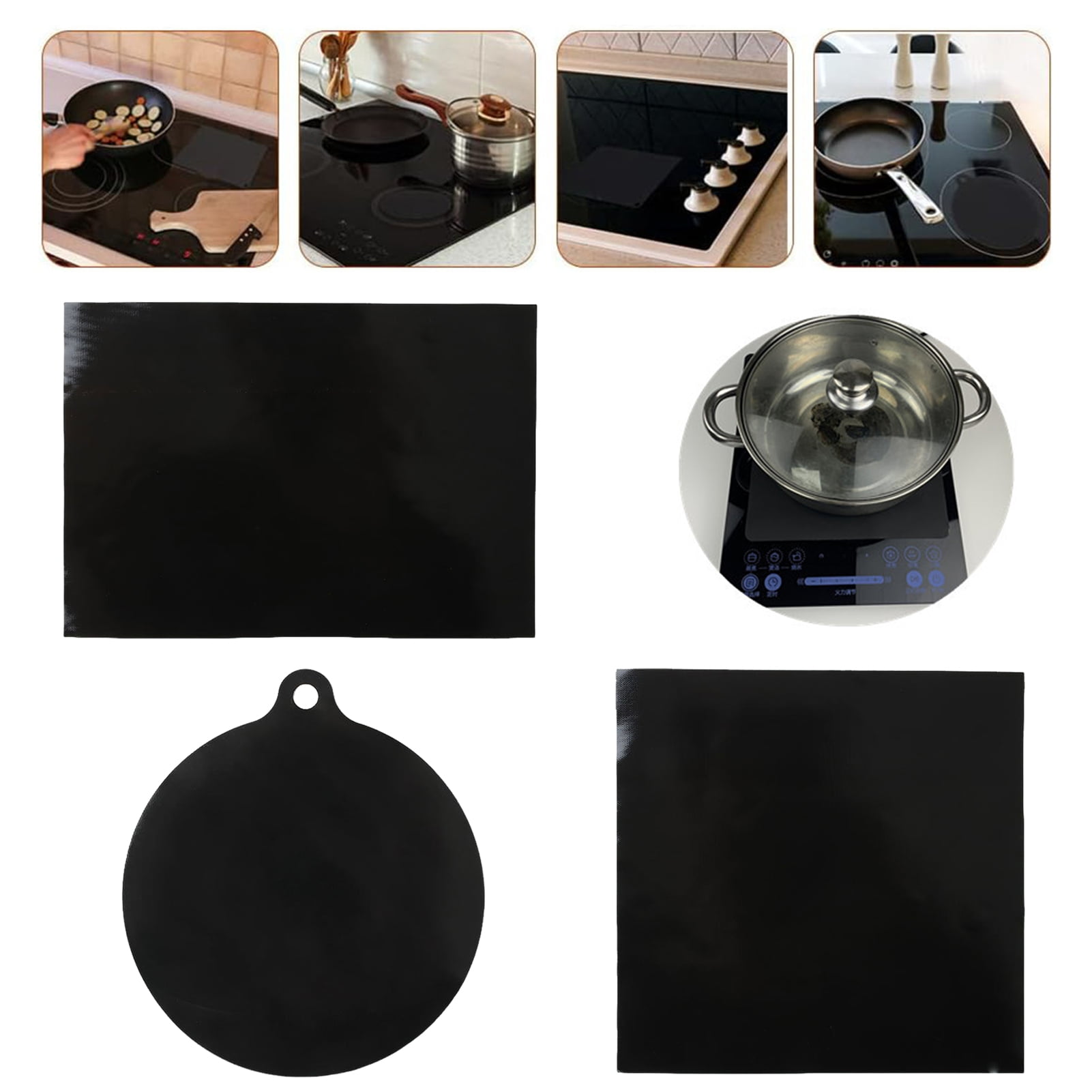 HZLXW 2Pcs Silicone Induction Cooktop Protector Heat Resistant ...