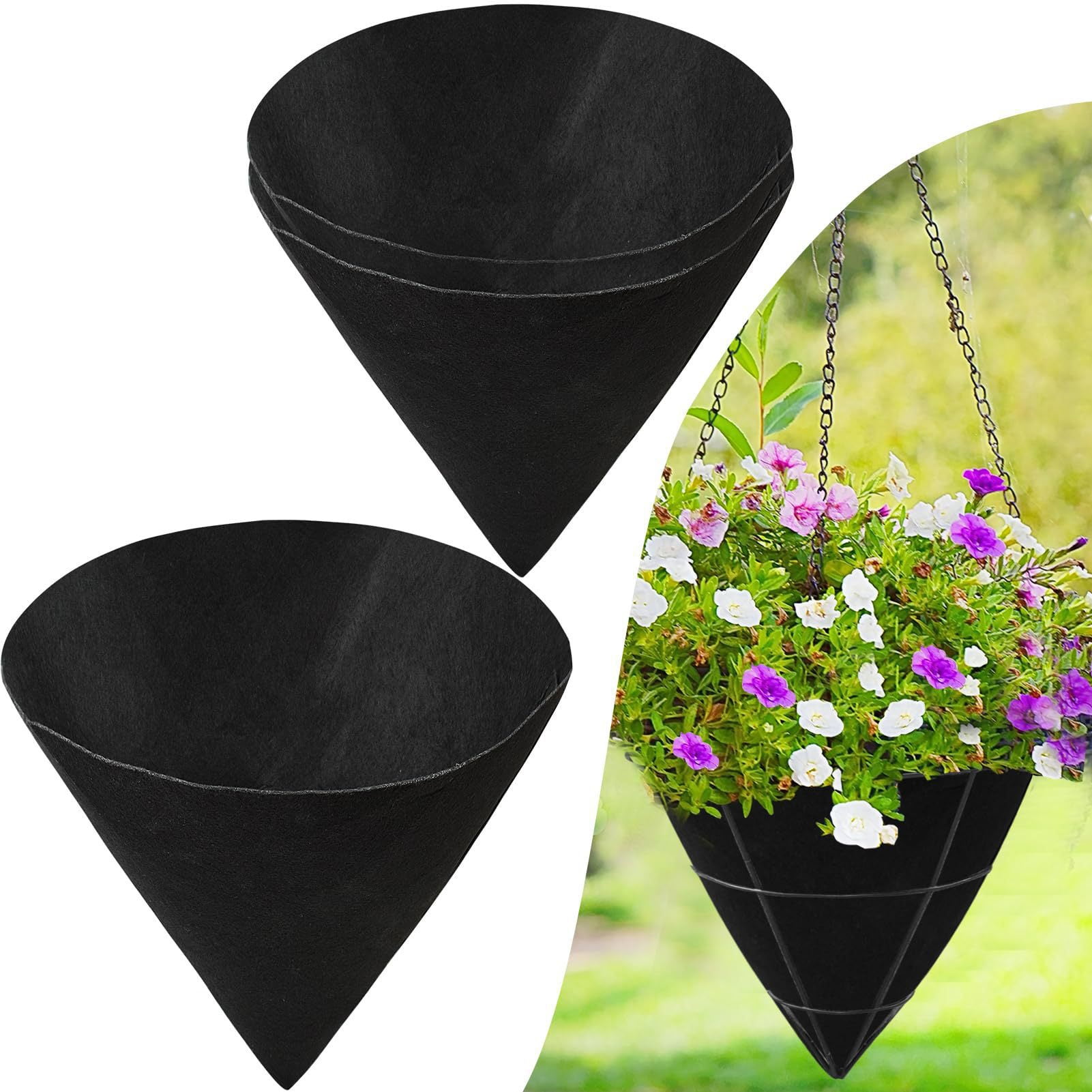 HZLXW 3 Pcs Cone Shaped Liners for Flower Basket Plant Basket Inserts ...