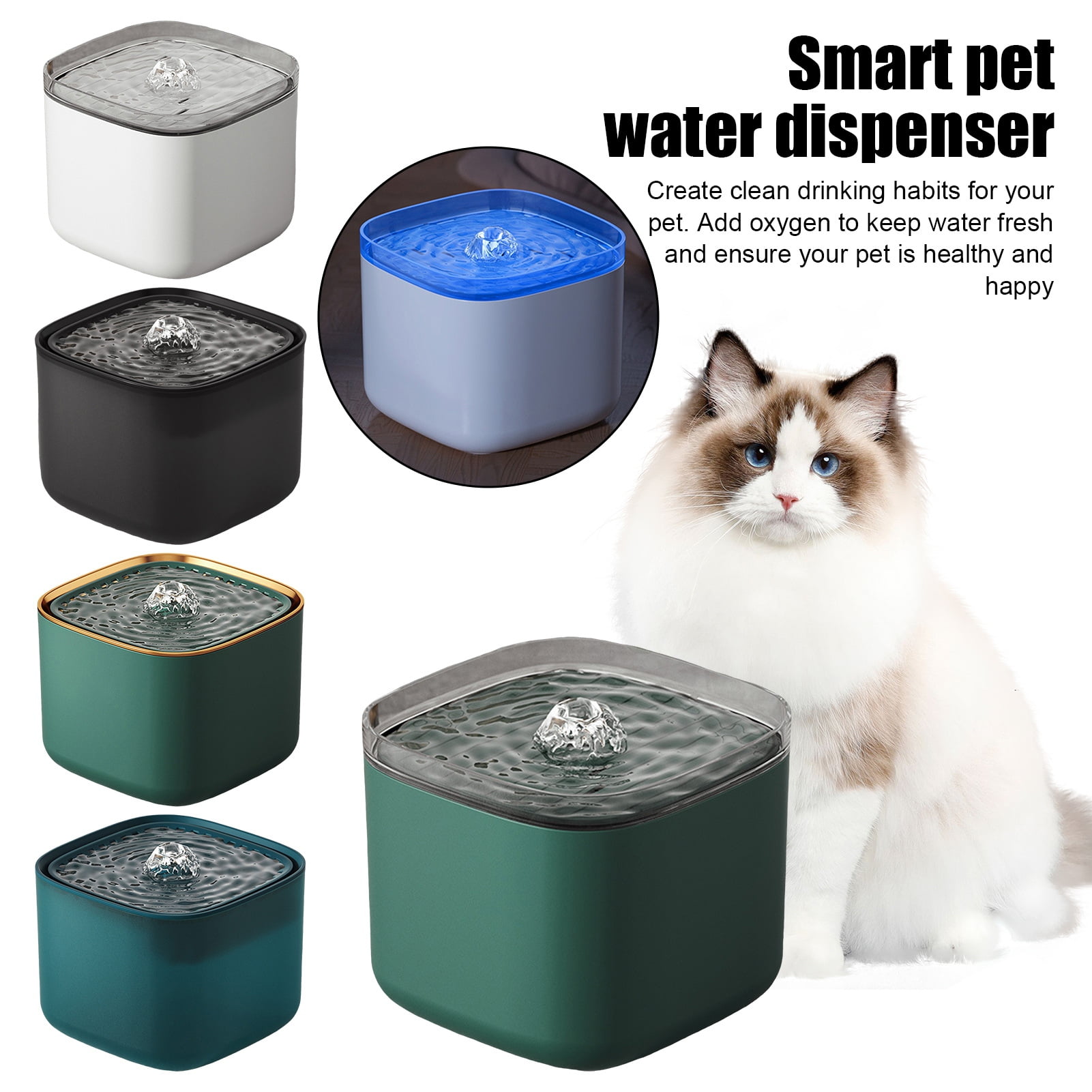 HZLXW 3L Cat Water Fountain Automatic Pet Water Fountain with ...