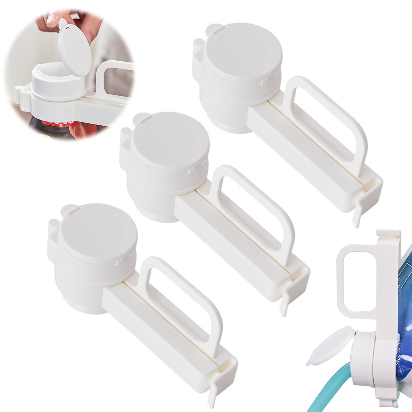HZLXW 3Pcs Bag Sealing Clip with Pour Spout Food Clips with Leak-Proof ...