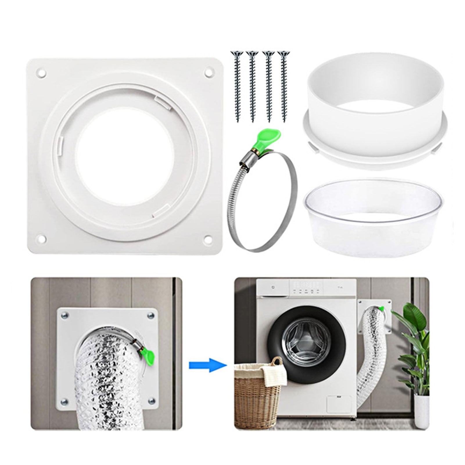 HZLXW 3Pcs/Set Dryer Vent Connector Kit Exhaust Fan Easy Installation ...