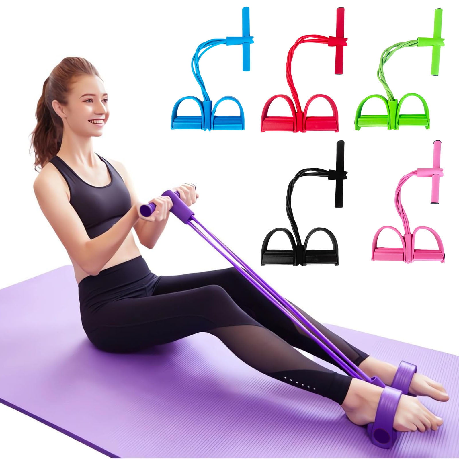 HZLXW 4/6-Tube Pedal Puller Resistance Band with Handle Multifunction ...