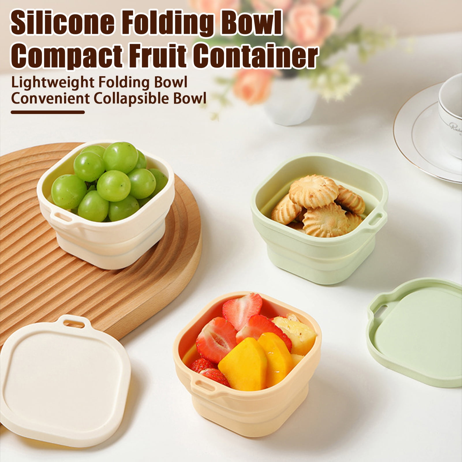 HZLXW 400/750ML Collapsible Silicone Bowl Folding Food Storage ...