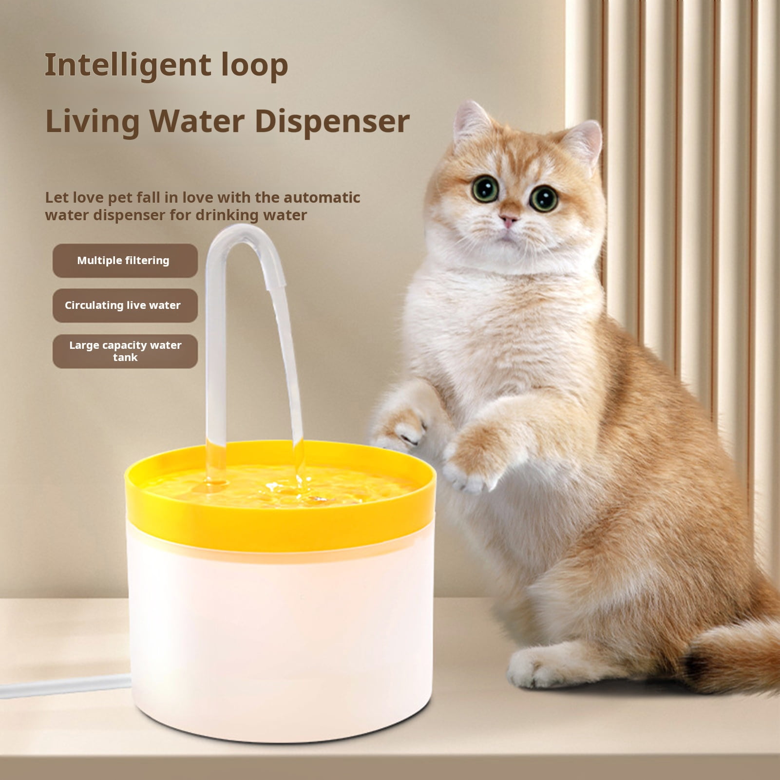 HZLXW 42oz/1.2L Pet Water Fountain Automatic Pet Drinking Dispenser ...