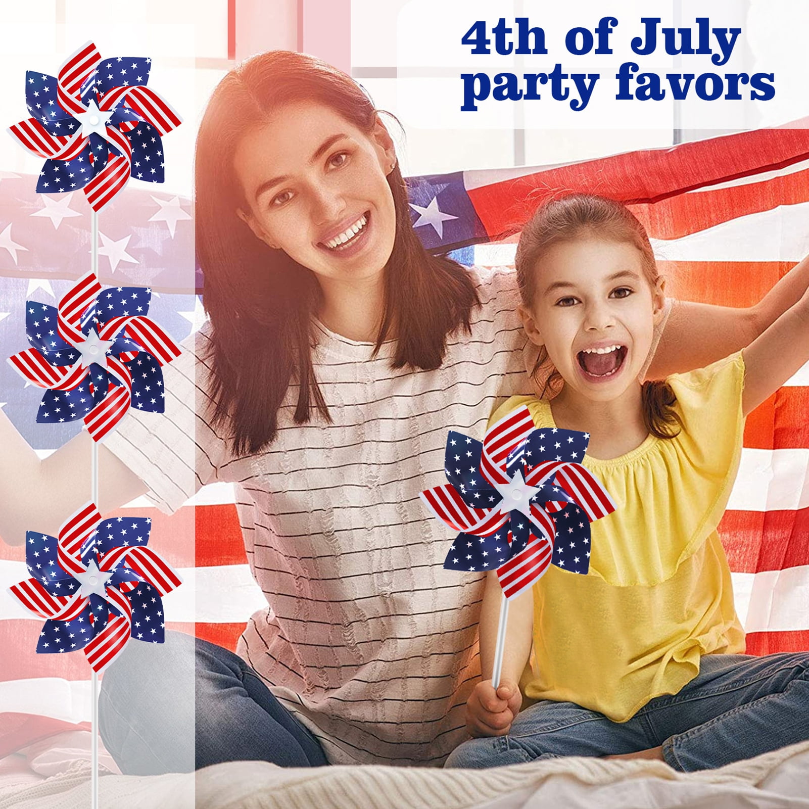 HZLXW 5/15/25 Pack Independence Day Windmill Reflective 8-leaf ...