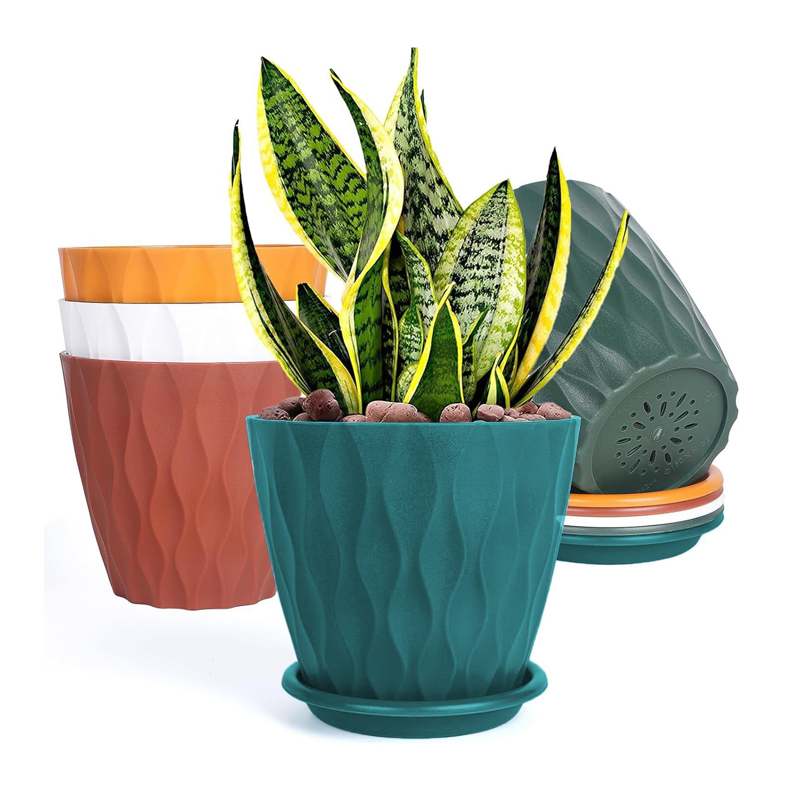 HZLXW 5 Pcs Flower Nursery Pots Water Ripples Pattern Plant Pots Seeds ...