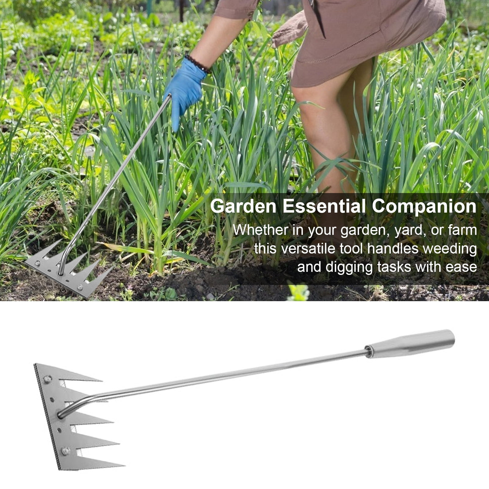 HZLXW 5 Teeth Hand Weeder Steel Weed Puller Tool Manual Uprooting Tool ...