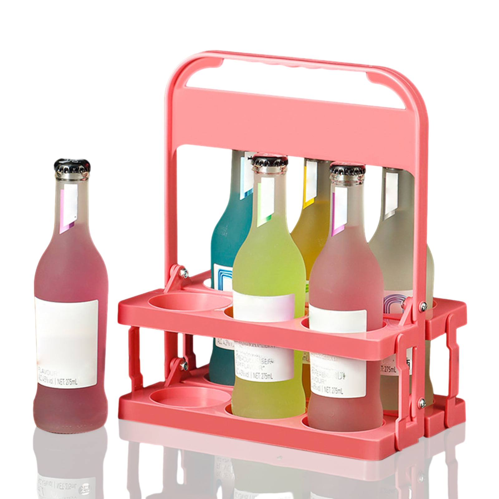 HZLXW 6 Bottle Wine Bottle Carrier Plastic Drink Display Stand Folding ...