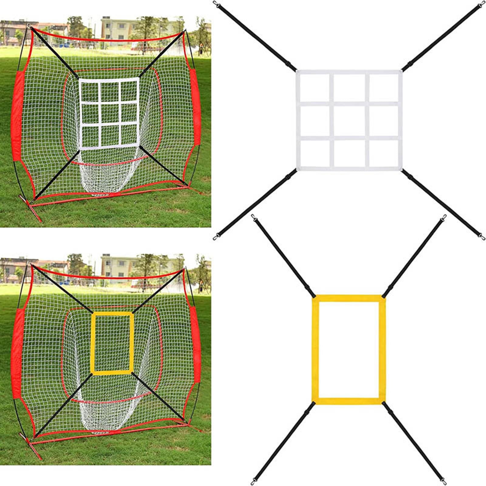 HZLXW Baseball Strike Zone Target Net with Hooks Portable Softball ...