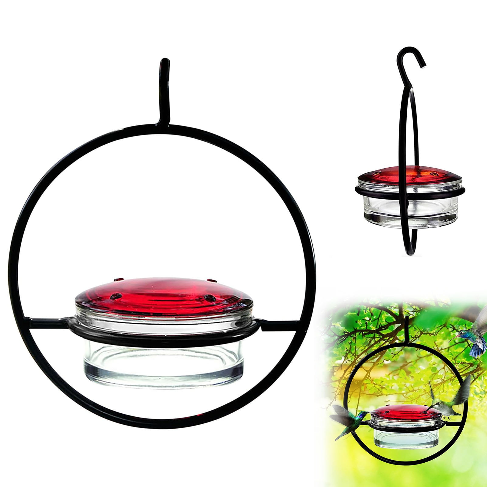 HZLXW Beautiful Hanging Hummingbird Feeder Ant Bee Proof Easy to Fill ...