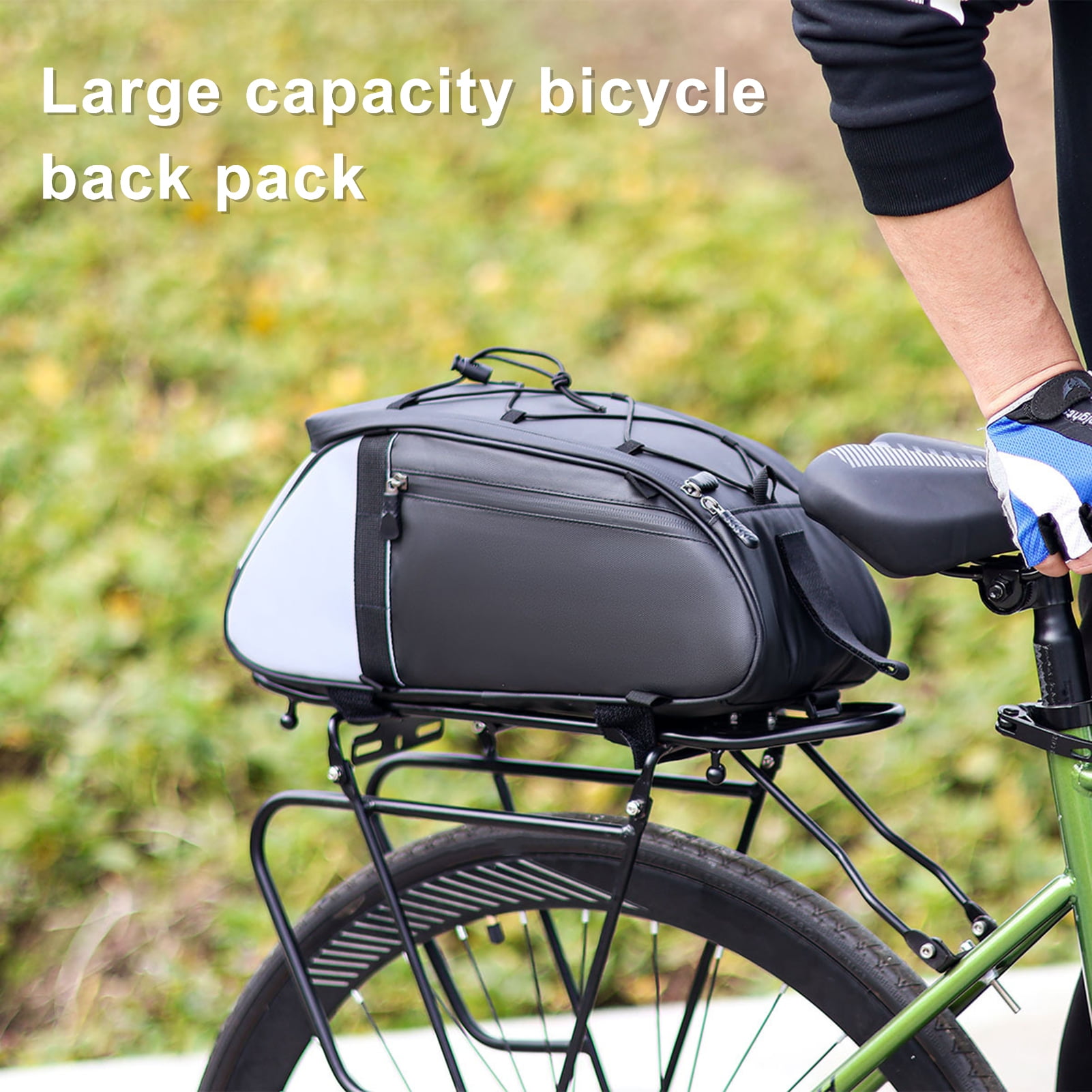 HZLXW Bike Rear Rack Bag Waterproof Large Capacity Cycling Road ...