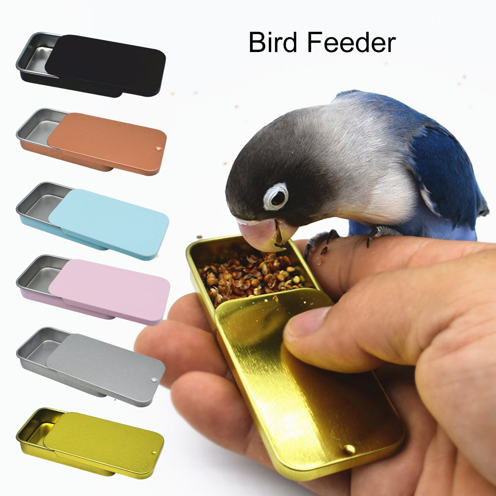 HZLXW Bird Food Box Portable Small Bite Resistant Exquisite ...