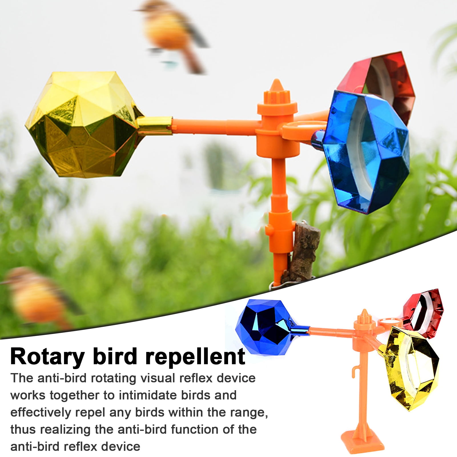 HZLXW Bird Repellent Wind-driven Harmless 360 Degree Rotation ...