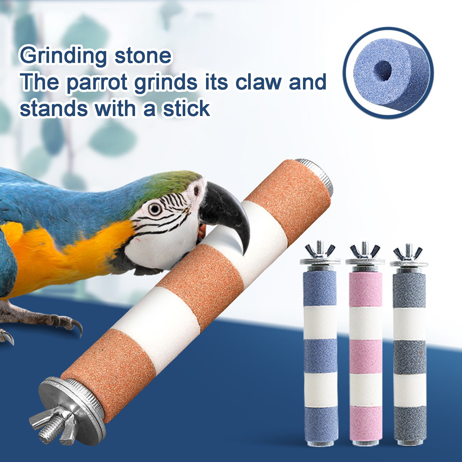 HZLXW Bird Stand Pole Comfortable Grip Parrot Perches Cage Playtime ...