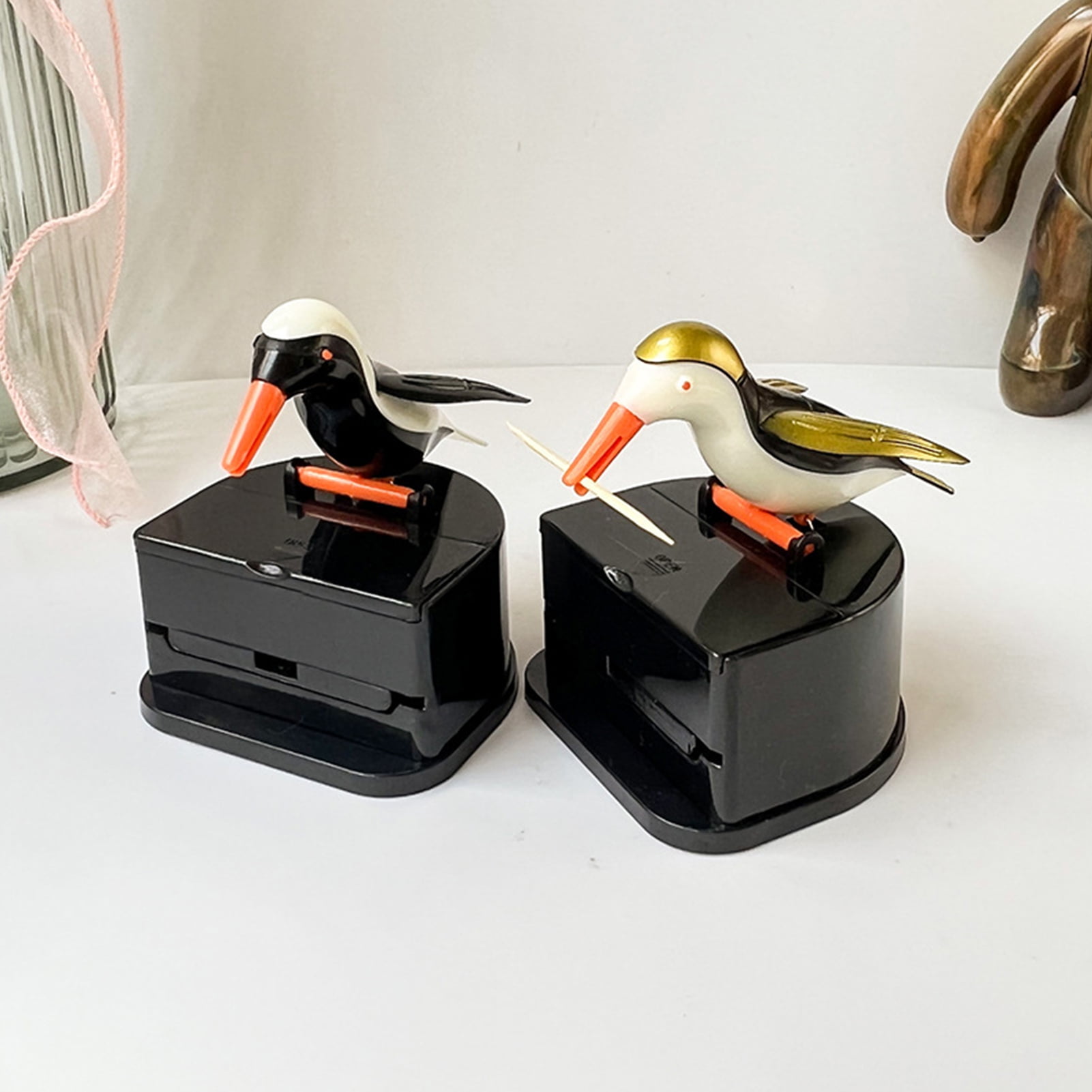 HZLXW Bird Toothpick Dispenser Press Woodpecker Toothpick Holder ...
