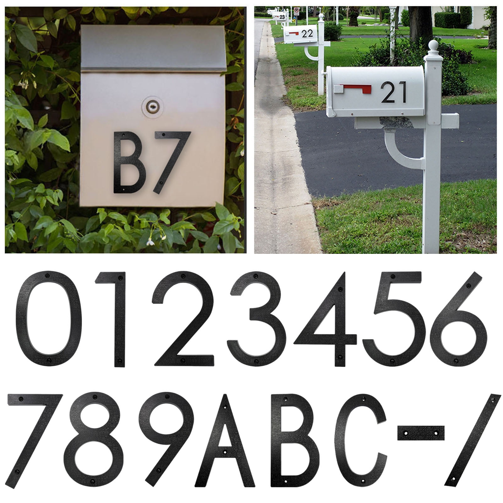 HZLXW Black House Numbers Door Number Letters for Outside Signs Easy ...