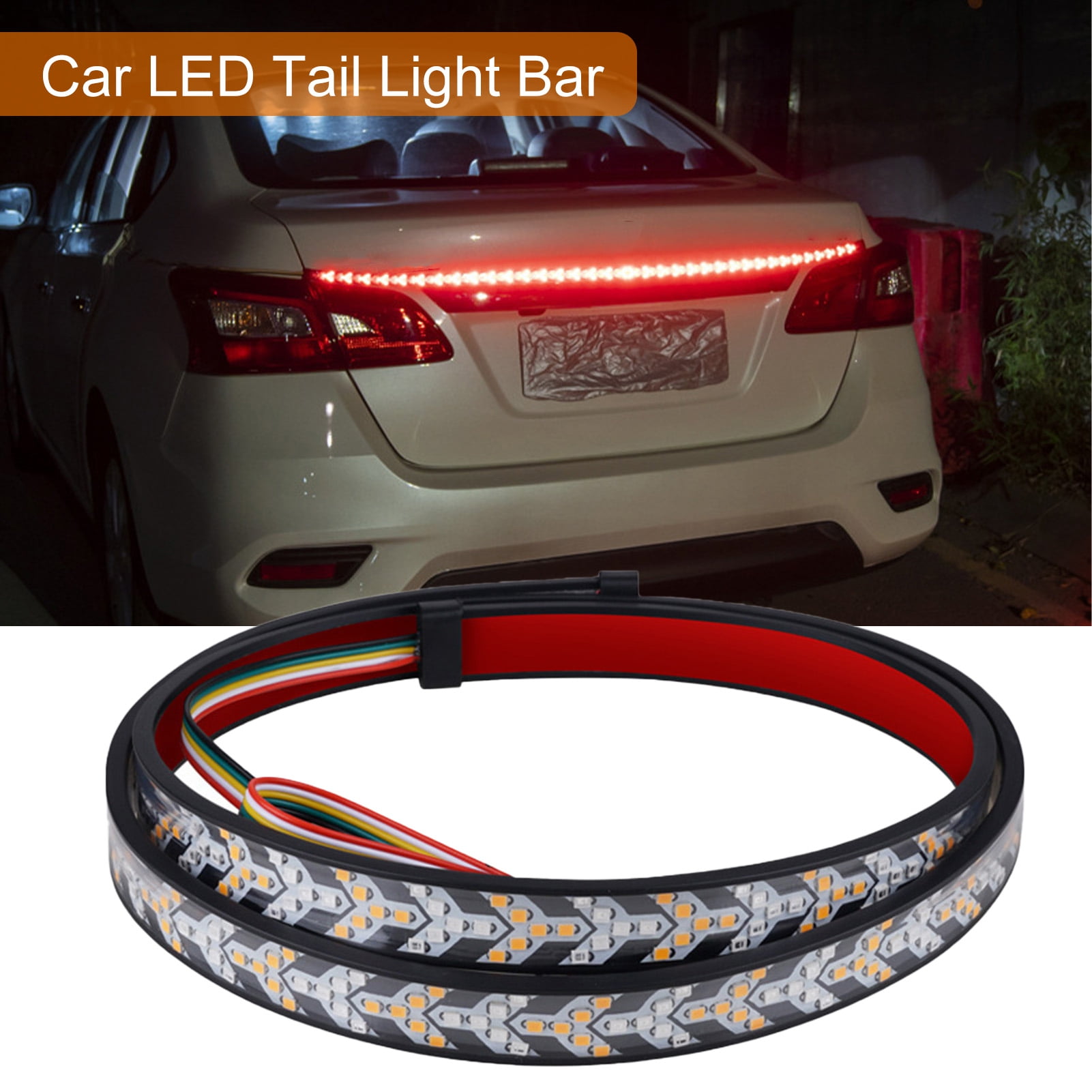 HZLXW Car LED Tail Light Bar Dual-Color Fall Warning Signal Driving ...