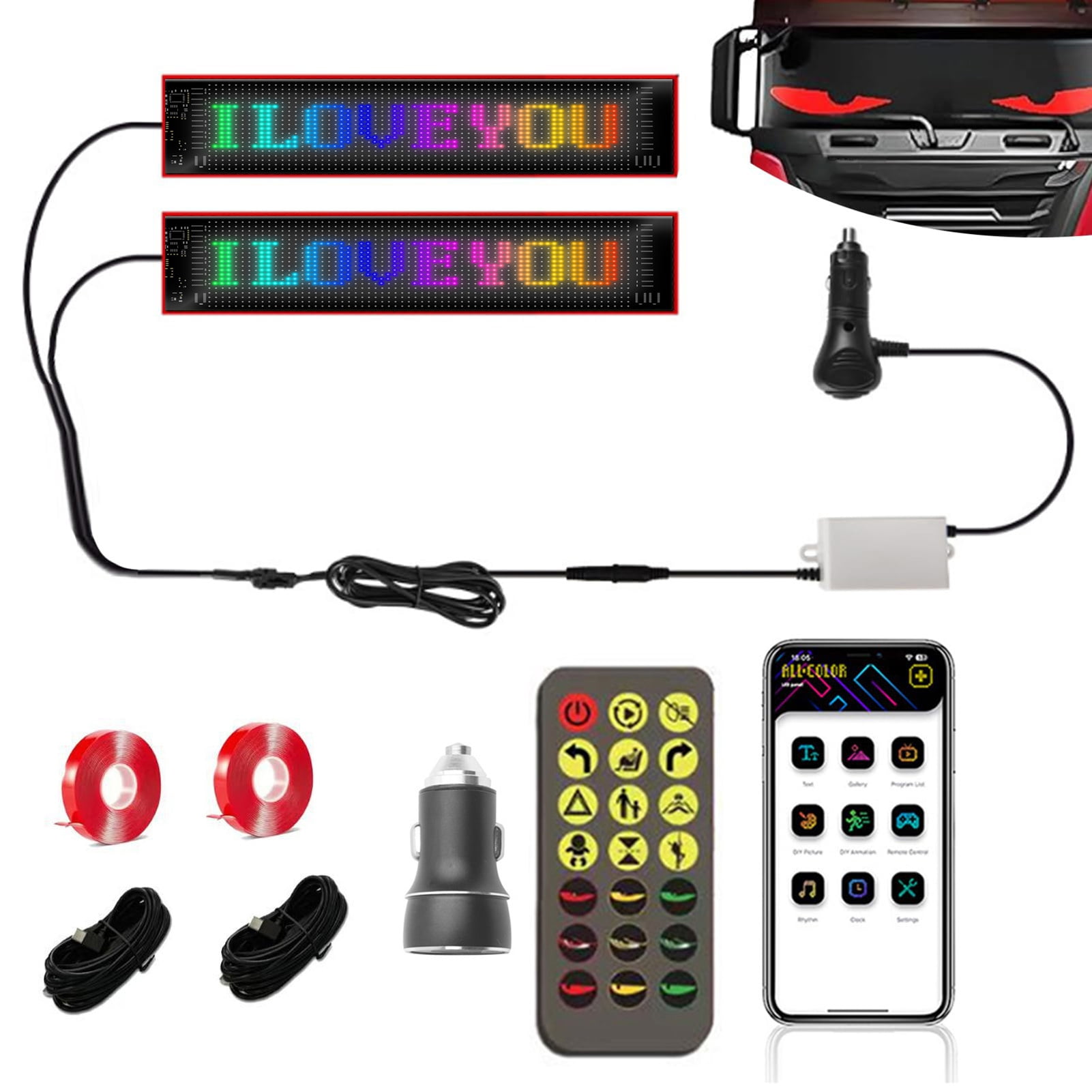 HZLXW Car Windshield Sign Flexible LED Car Display Ultra-Thin USB ...