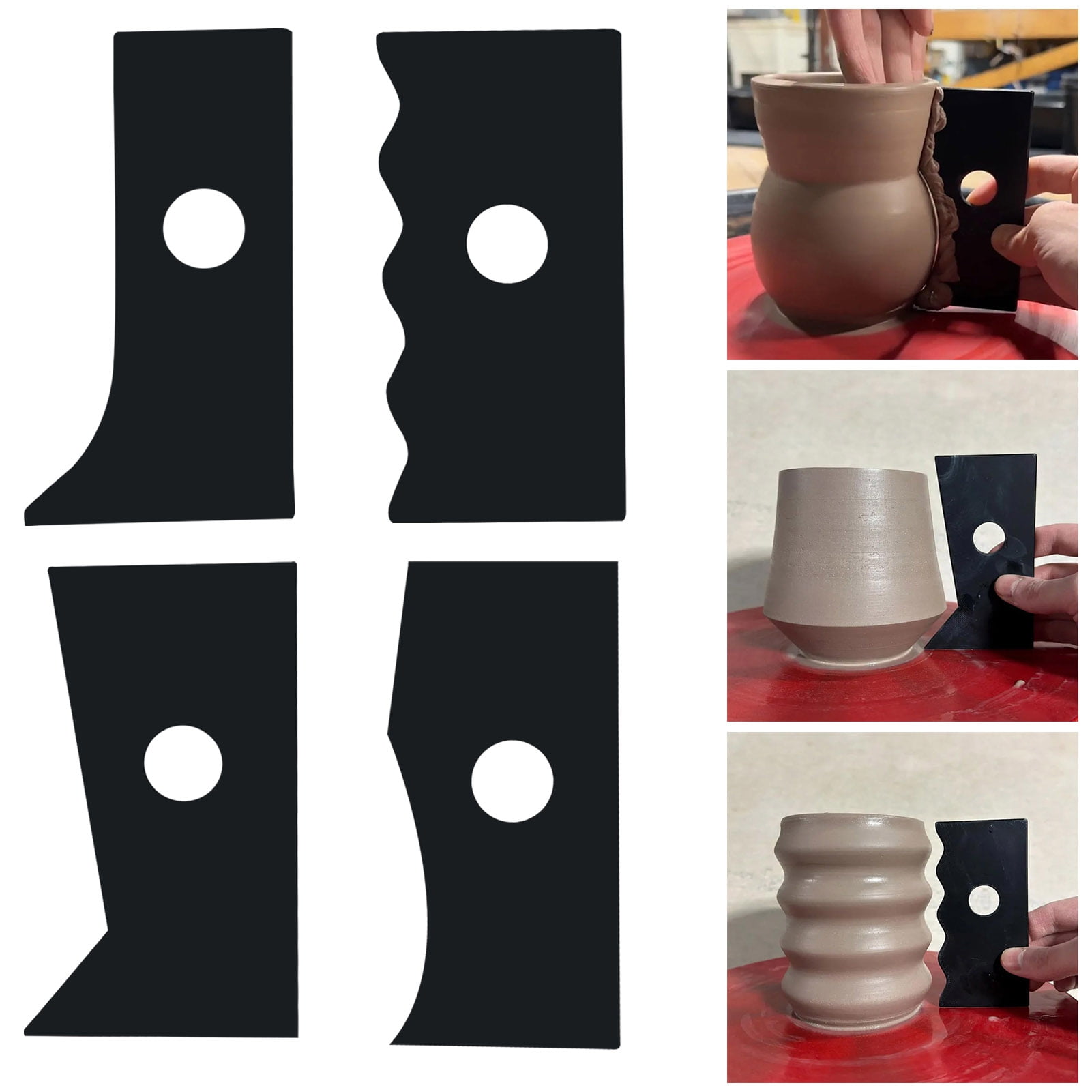 HZLXW Ceramic Profile Ribs Pottery Throwing Tools Clay Shaping Ribs for Wheel Throwing Contour ...