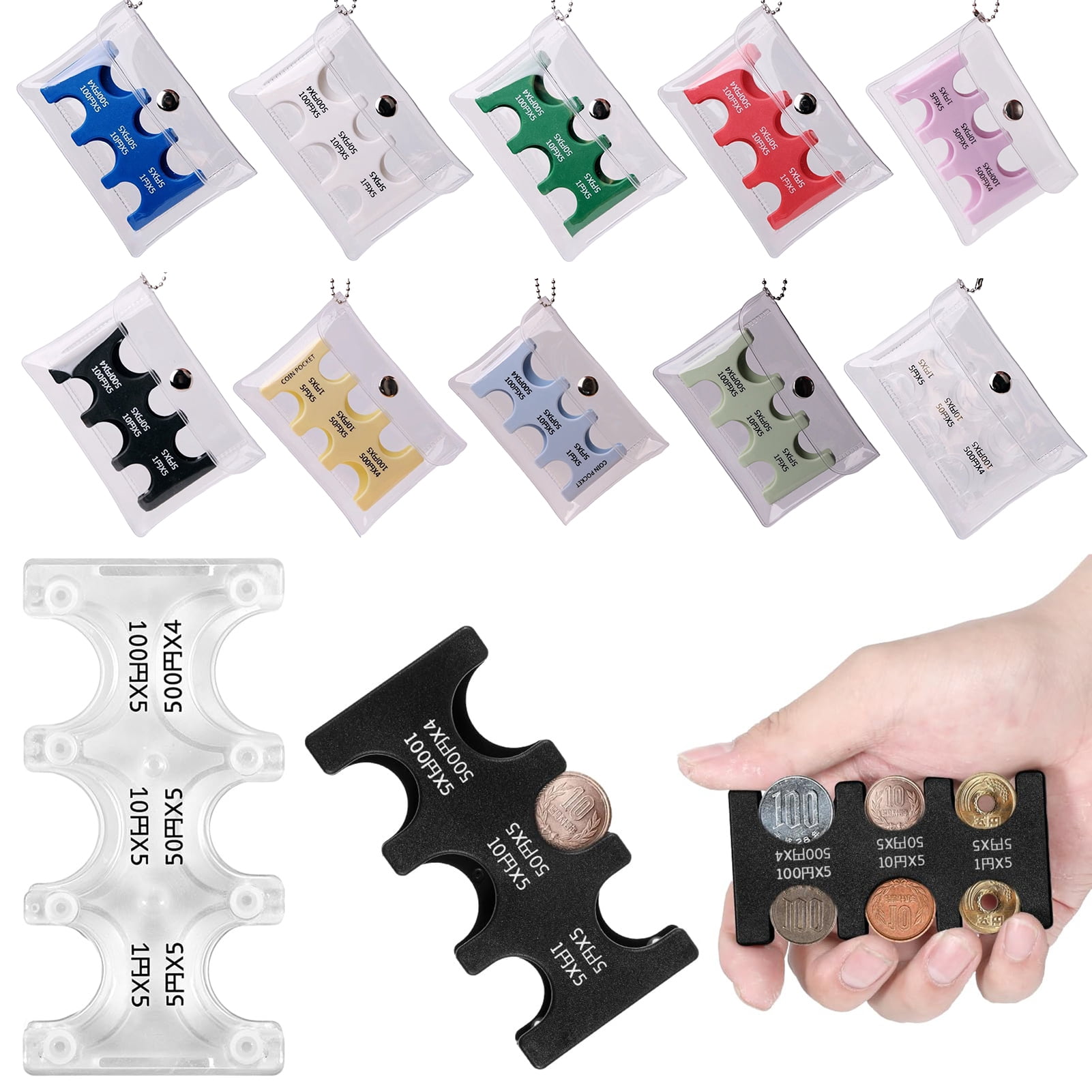 HZLXW Coin Holder Hard Case Organizer Large Capacity Portable ...
