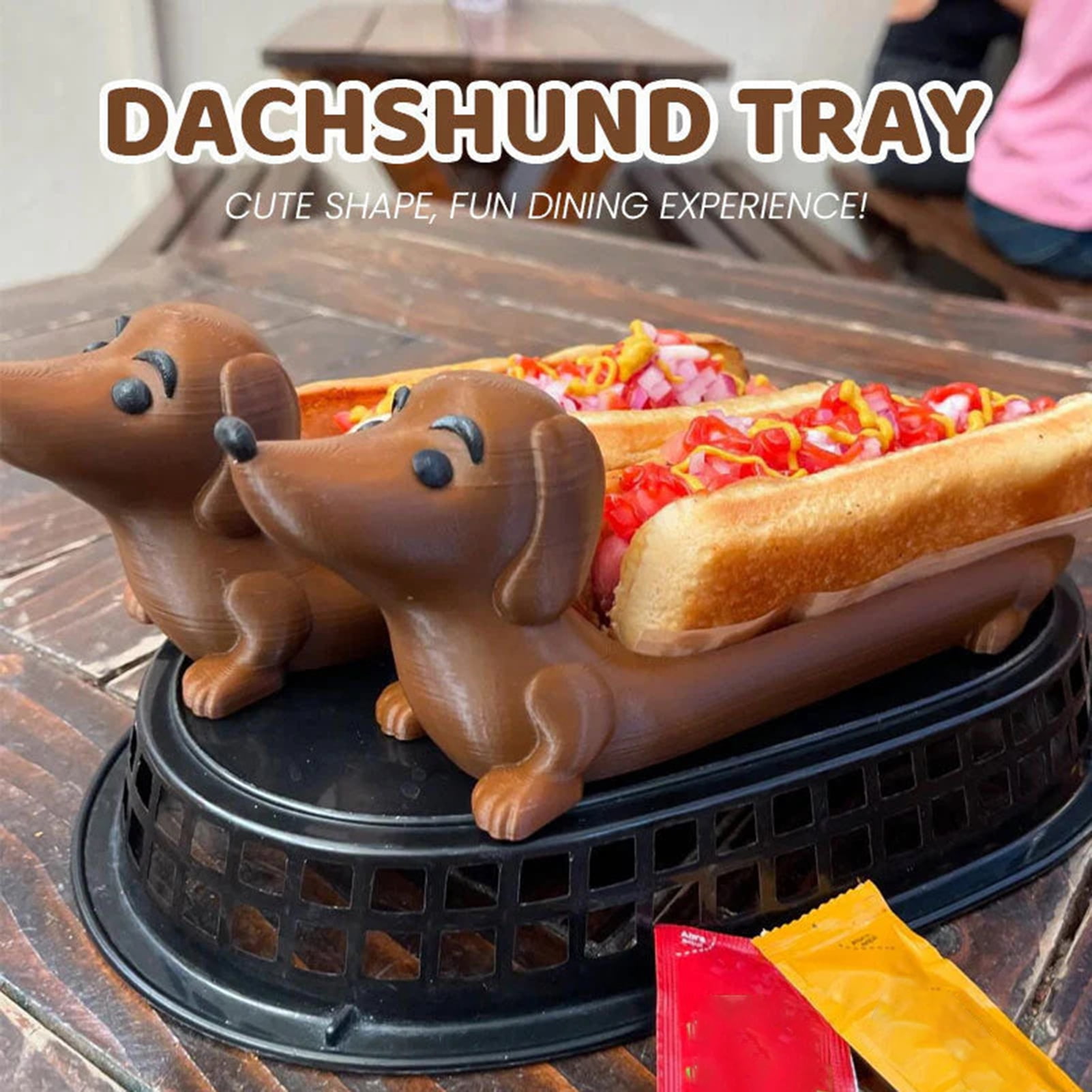 HZLXW Dachshund Tray Cute Puppy Shaped Hot Dogs Sushi Serving Plate ...