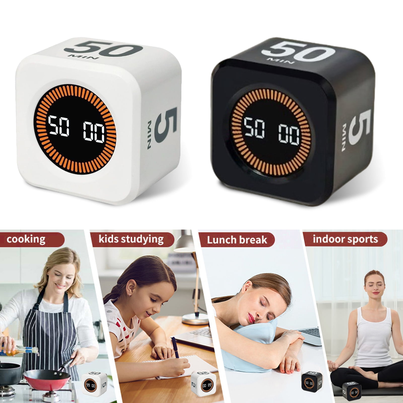 HZLXW Digital Cube Pomodoro Timer Visual Study Fitness Countdown ...