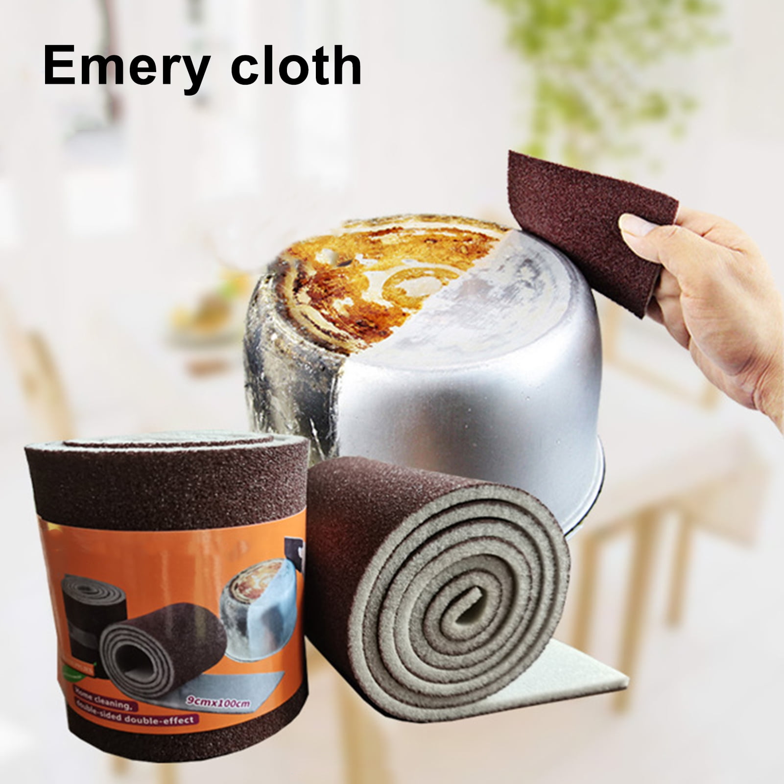 HZLXW Emery Rag Stain Remover Stubborn Stains Pot Wiping Tool Double ...