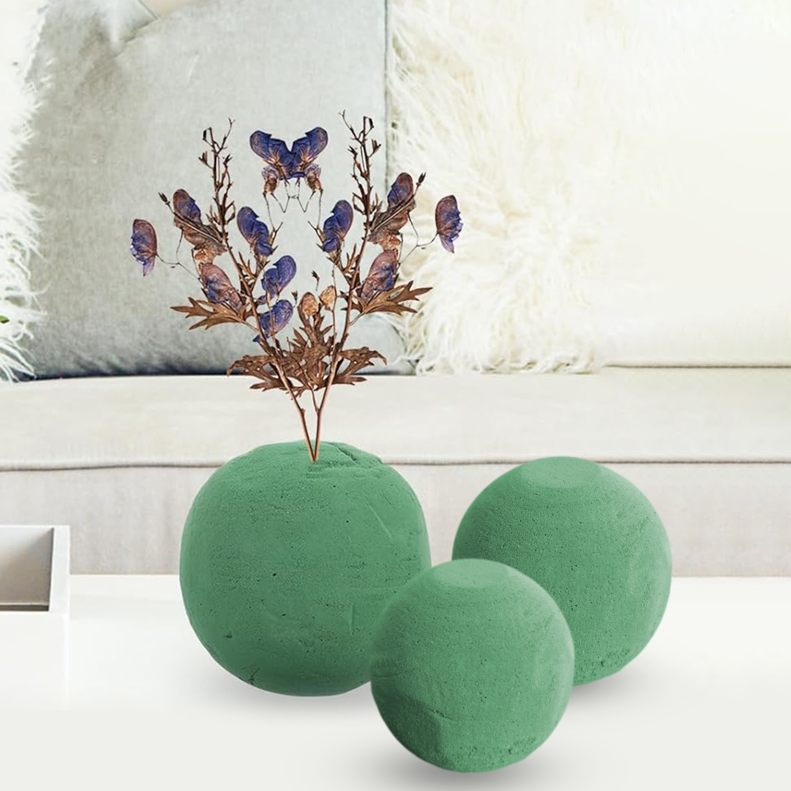 HZLXW Floral Foam Blocks Green Spherical Flower Mud Florist Plant Foam ...