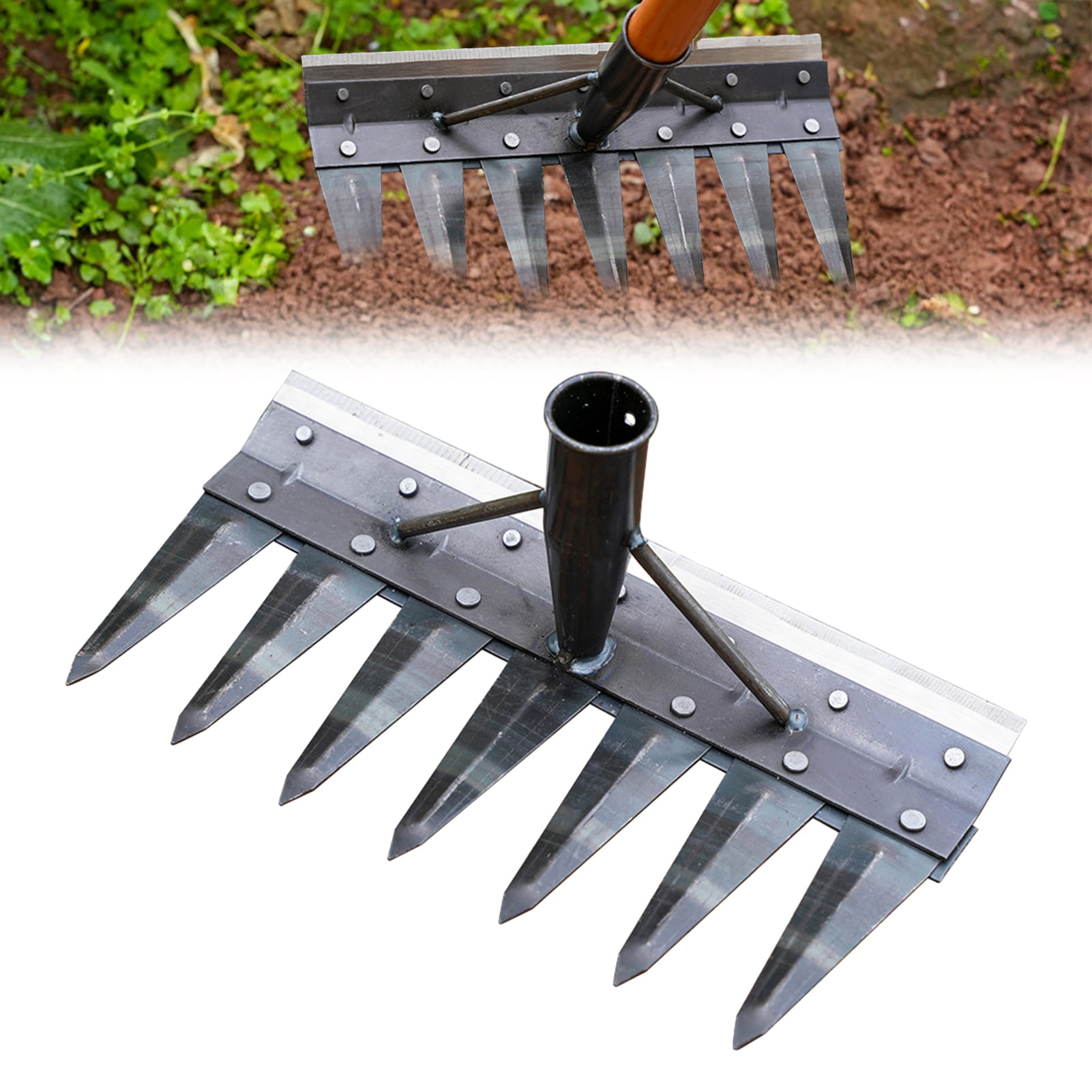 HZLXW Gardening Weeder Puller Rake Heavy Duty Steel Outdoor Garden Lawn ...