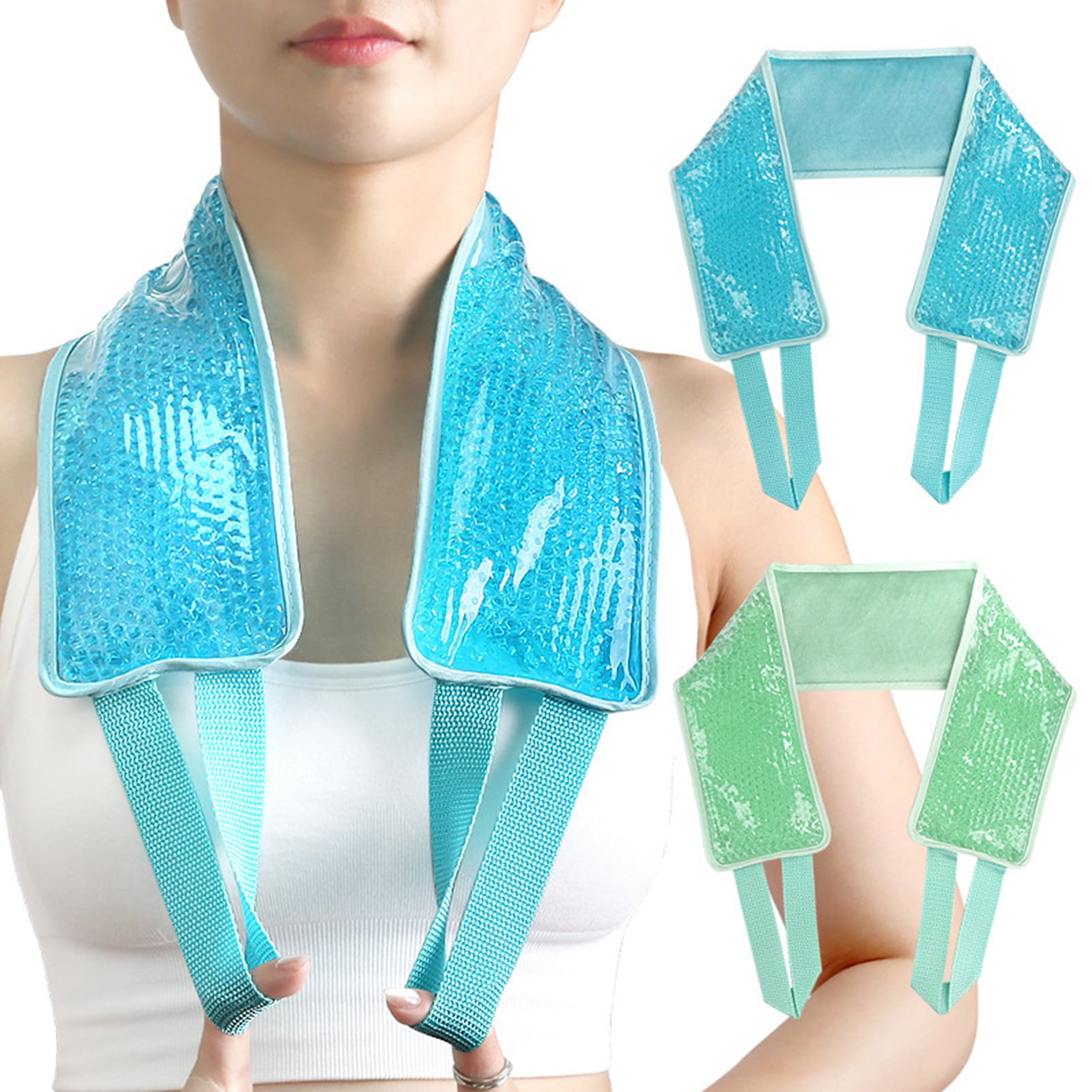 HZLXW Gel Bead Neck Ice Pack with Strap Reusable Neck Sprain Swelling ...
