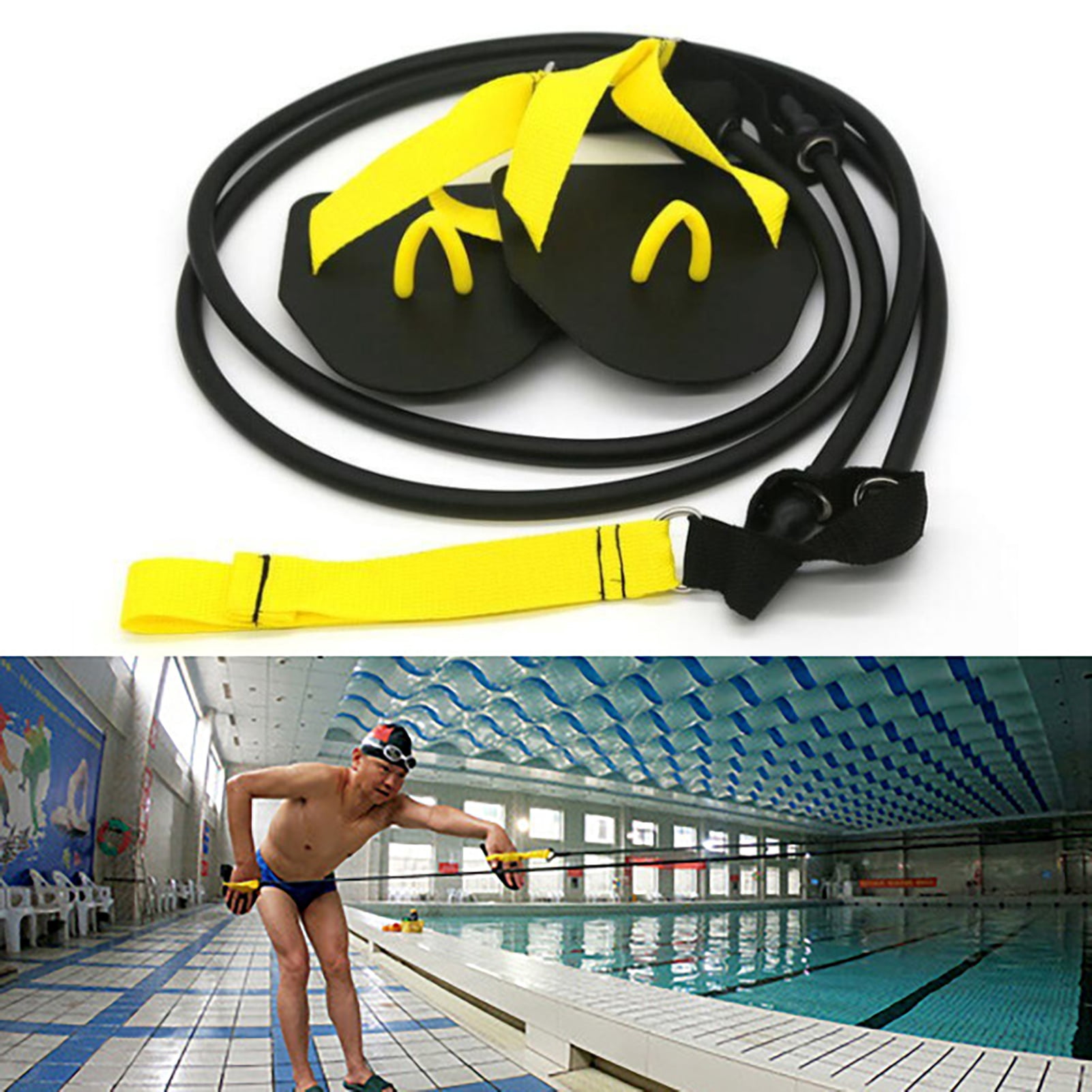 HZLXW High Elasticity Strength Training Swimming Paddle TPE Adjustable ...