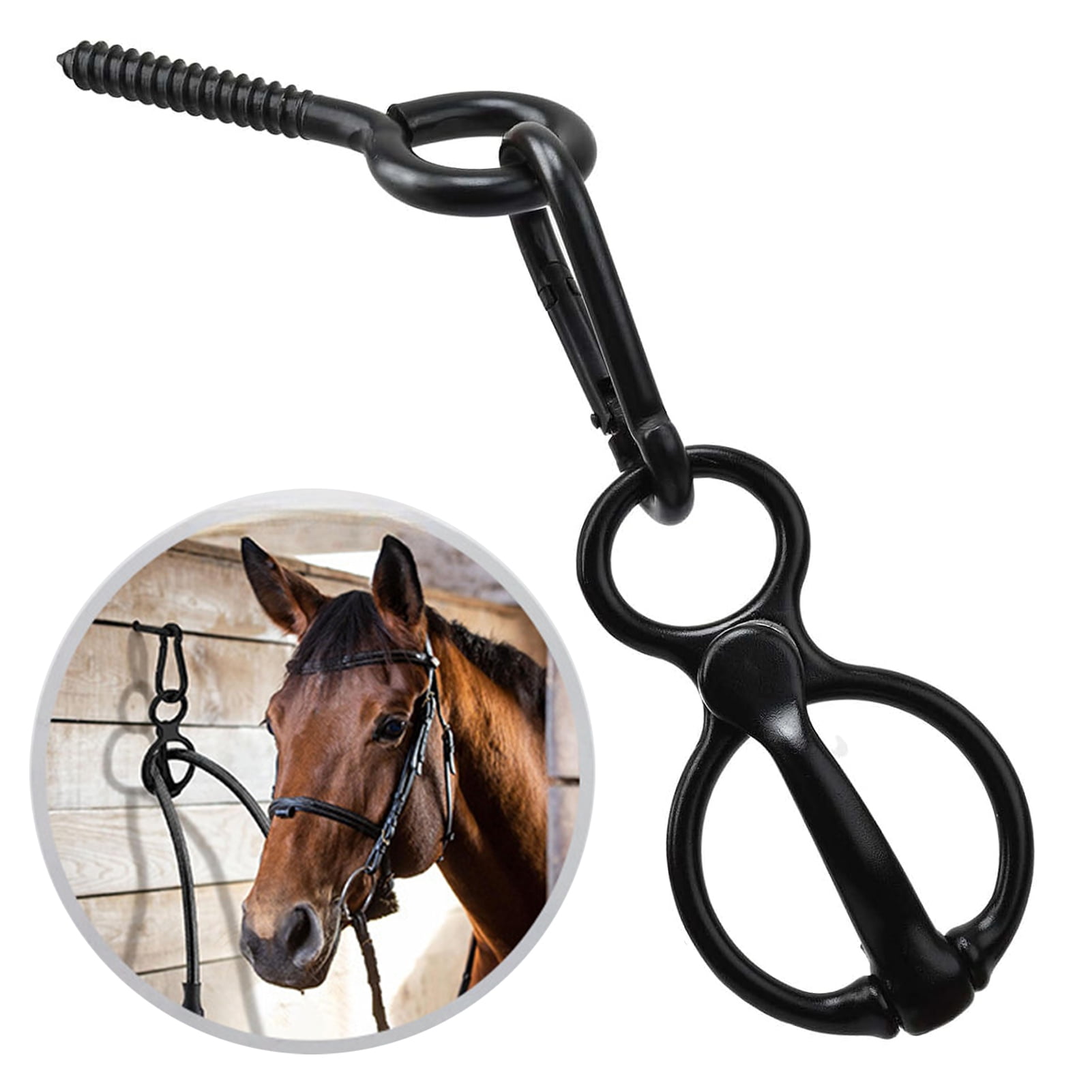 HZLXW Horse Tie Ring Set Heavy Duty Stainless Steel Safety Horse Tack ...
