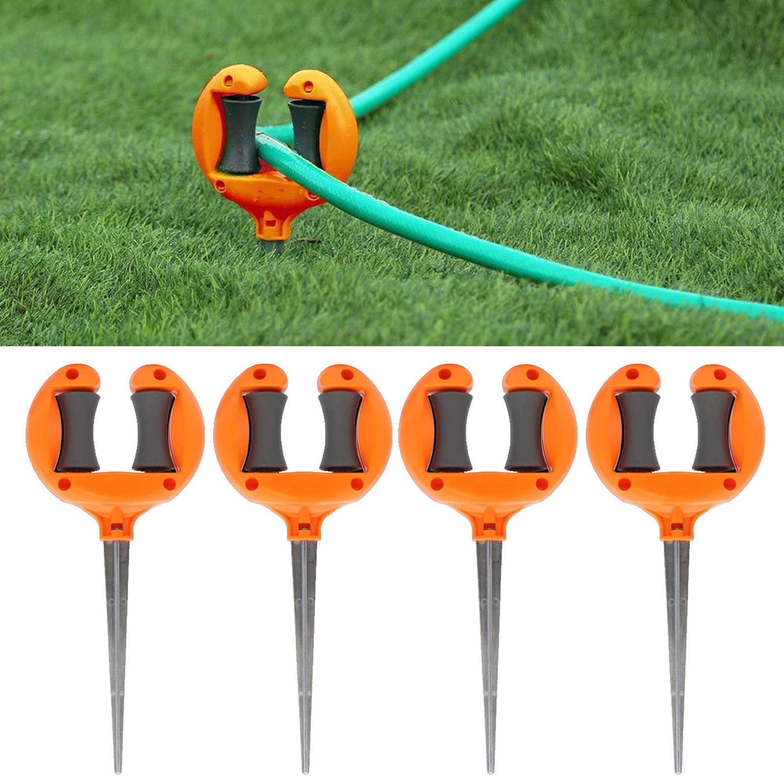 HZLXW Hose Guide Spike Garden Hose Holder with Rollers Ground Insert ...