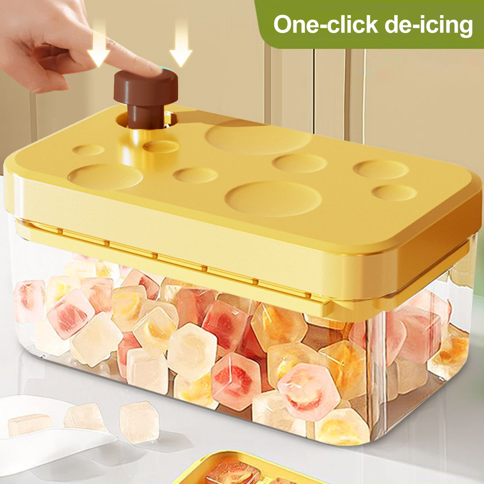 HZLXW Ice Cube Tray with Lid And Bin Large Capacity Ice Cube Mold for ...