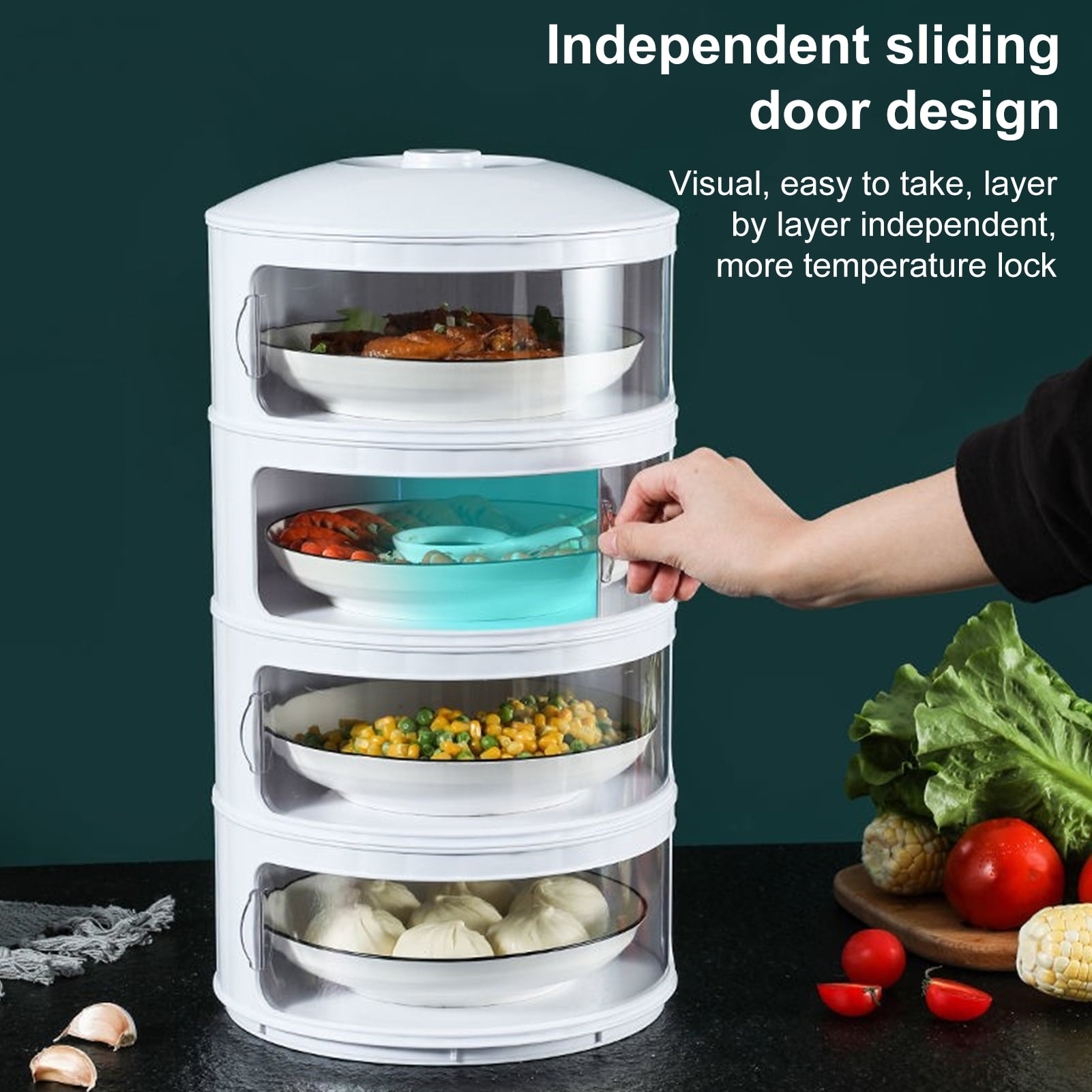 HZLXW Insulated Vegetable Cover Multi-layer Stackable Food Box Anti-fly ...