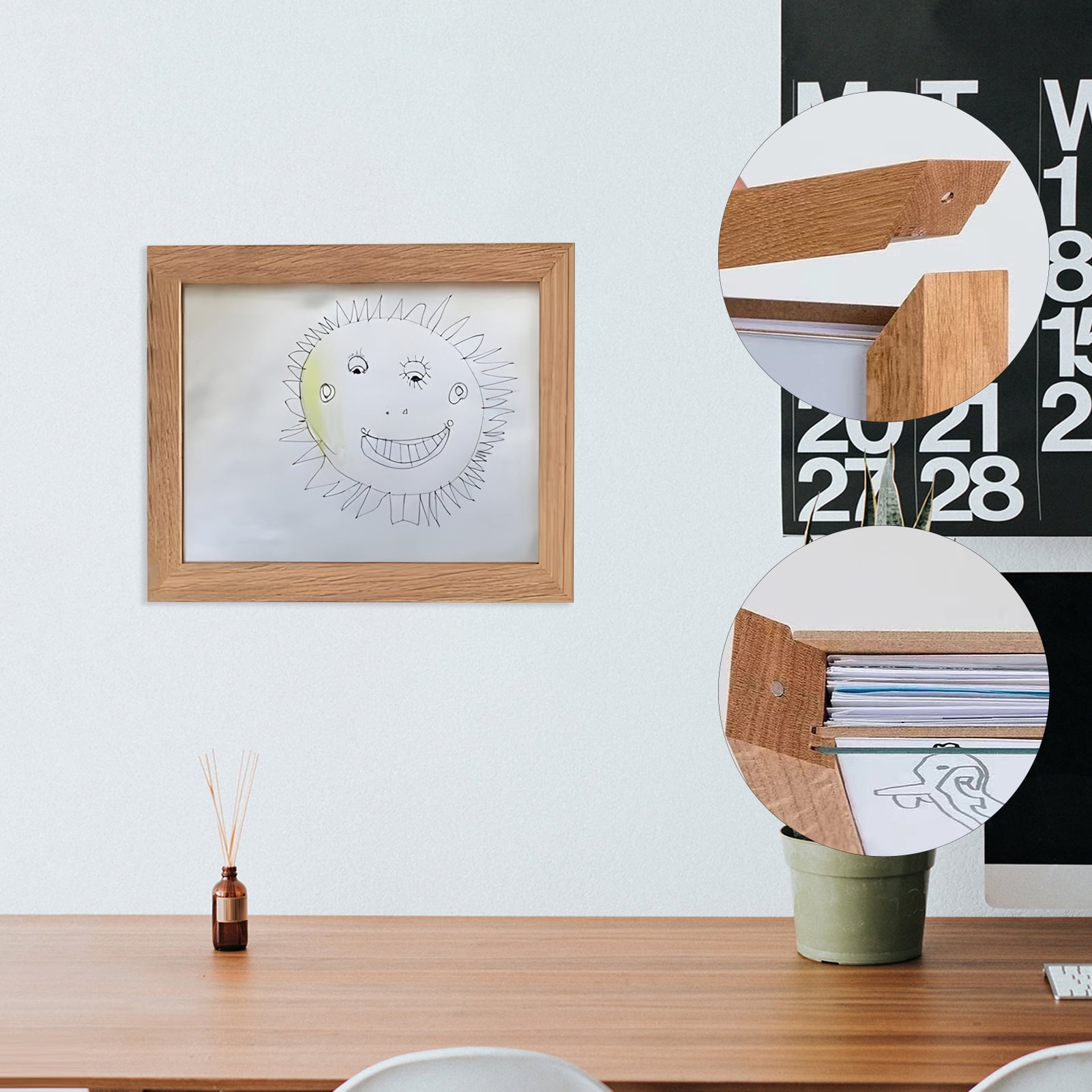 HZLXW Kids Artwork Frames Front-Opening Art Frame for Picture Display ...