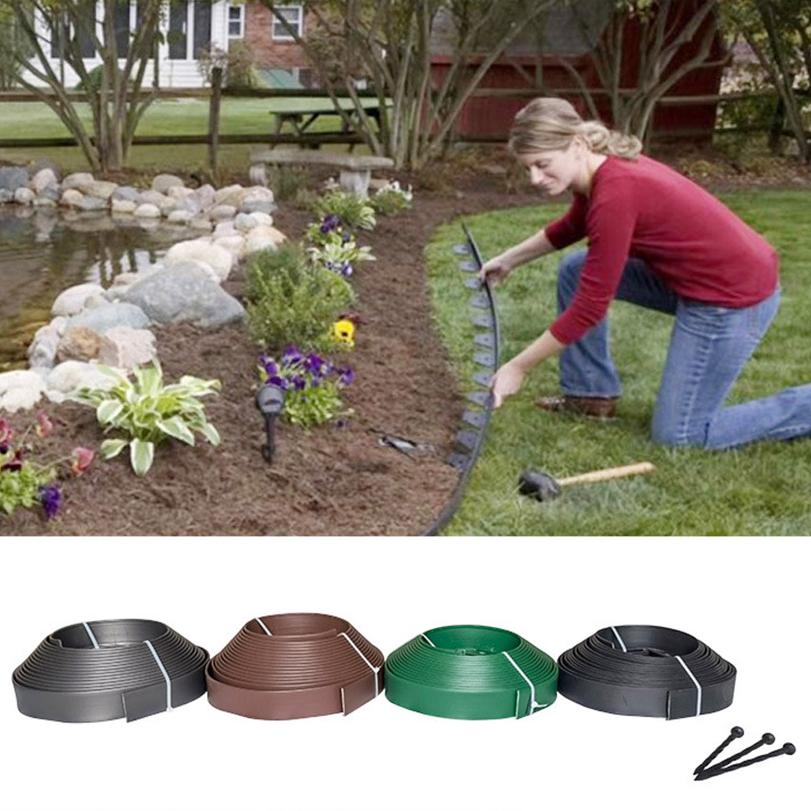 HZLXW Landscape Edging Border No Dig All-weather Garden Isolation ...