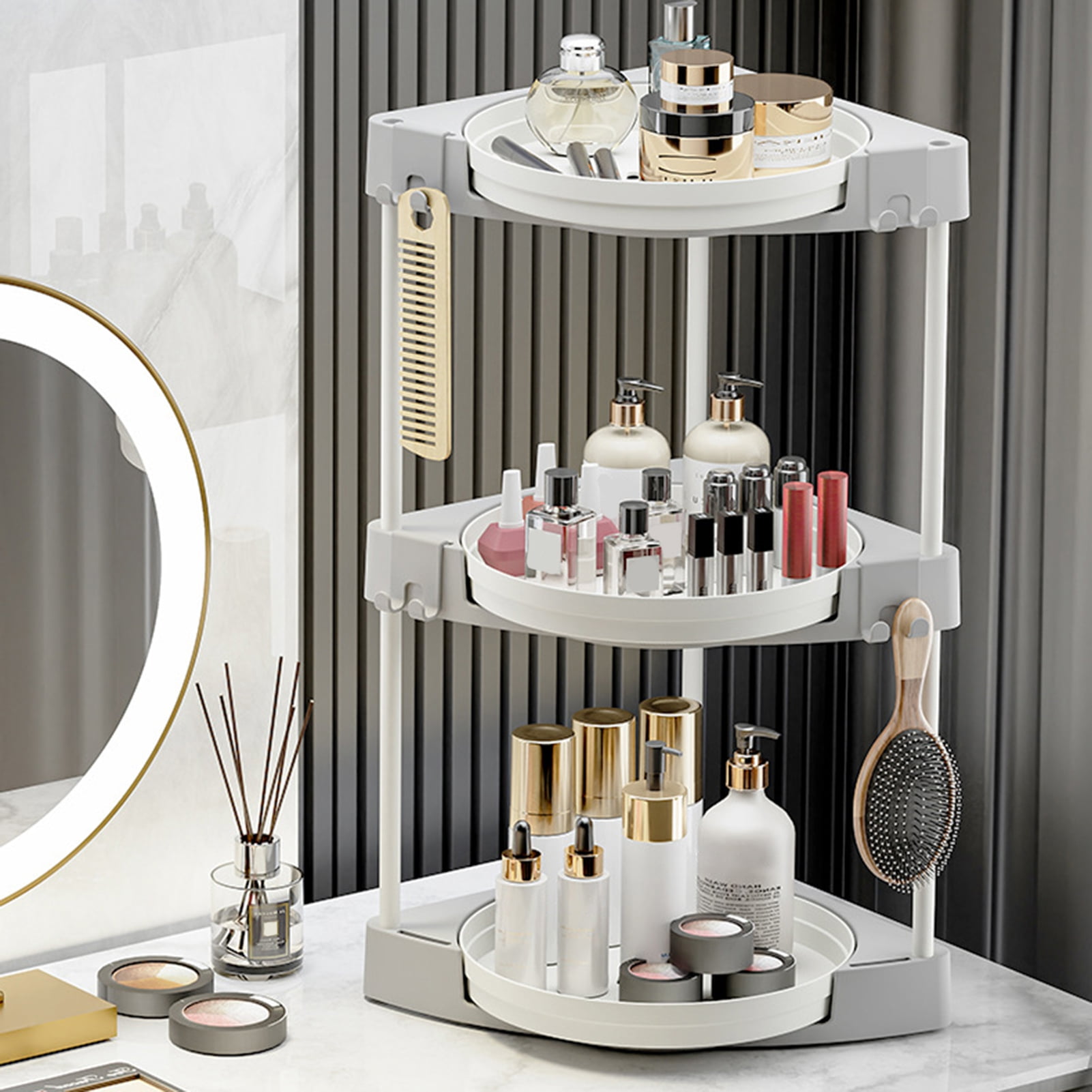 HZLXW Lazy Susan Organizer Storage Rack Large Capacity Multiple Layer ...