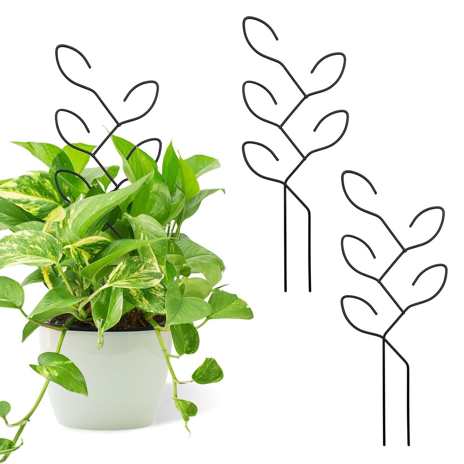 HZLXW Leaf Shape Garden Trellis Metal Coated Stake Trellis Planter ...