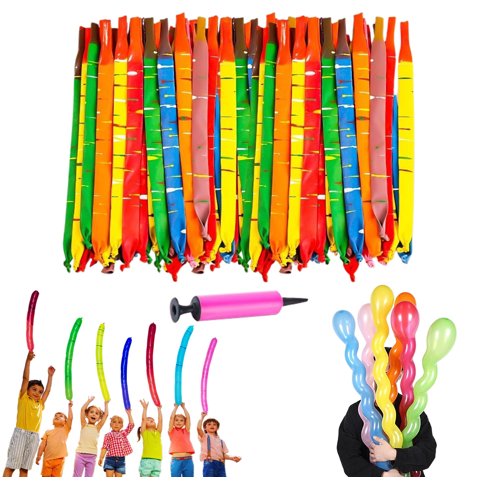 HZLXW Long Latex Balloons with Pump Flying Screaming Rocket Balloons ...