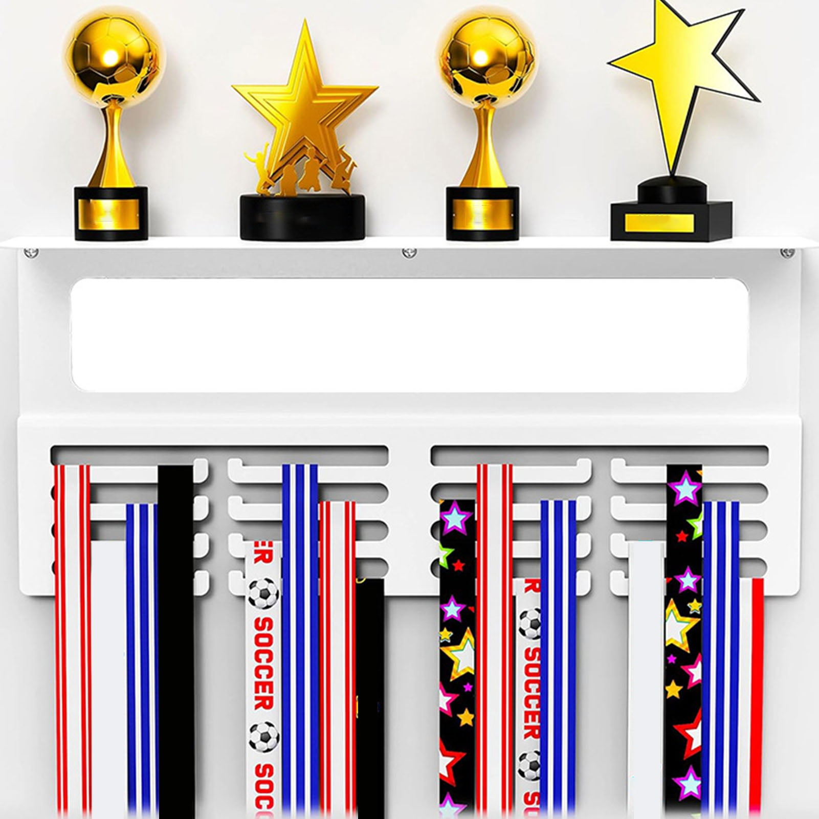HZLXW Medal Hanger Display with Trophy Shelf Strong Load-bearing Simple ...