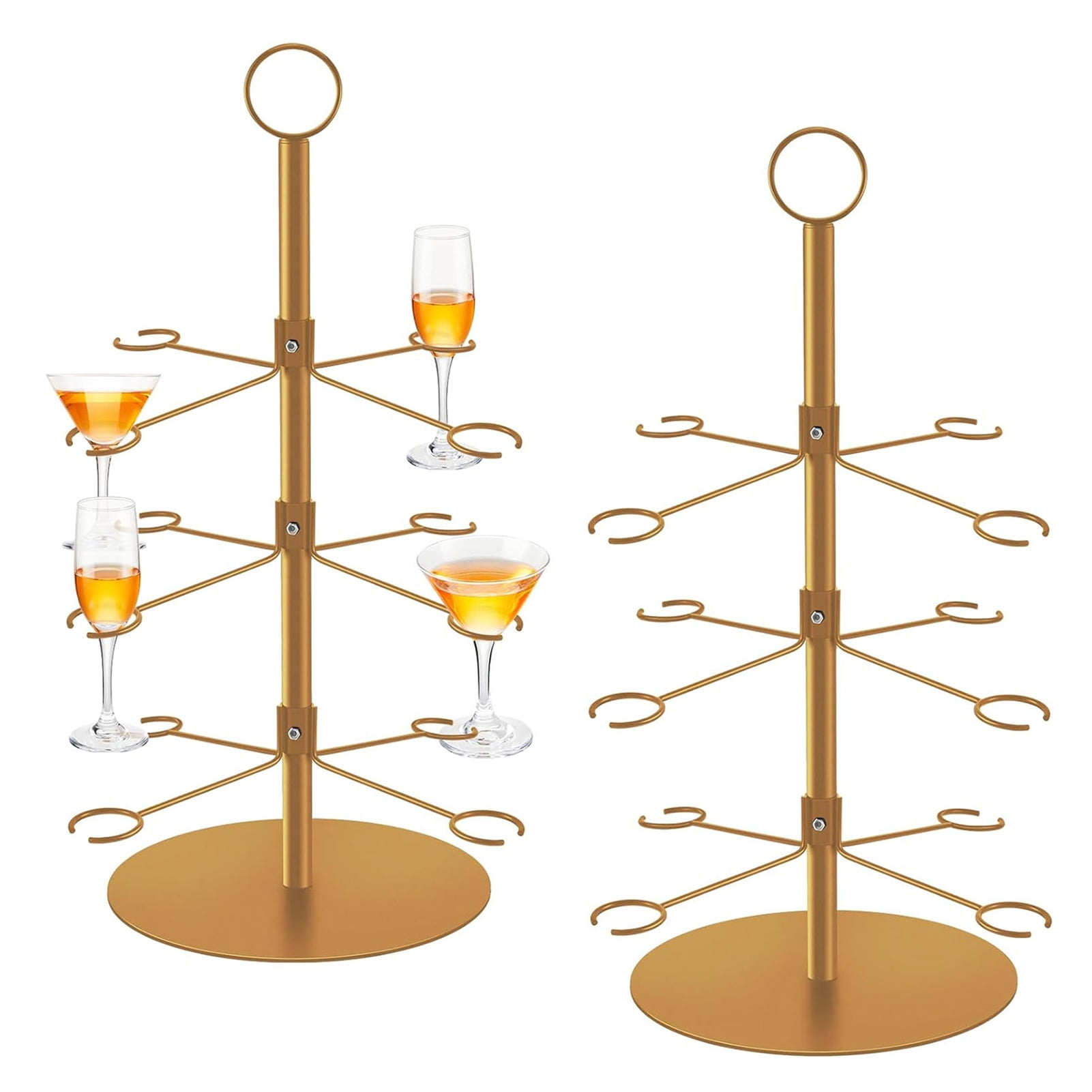HZLXW Metal Champagne Tower Stand 3 Tier Wine Glass Display Rack for ...