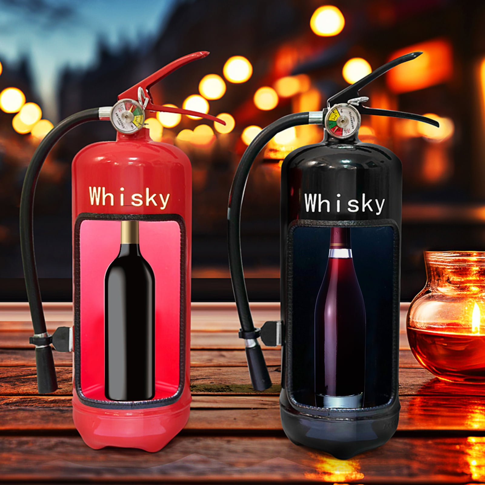 HZLXW Metal Extinguisher Mini Bar Wine Cabinet Hidden Liquor Storage ...