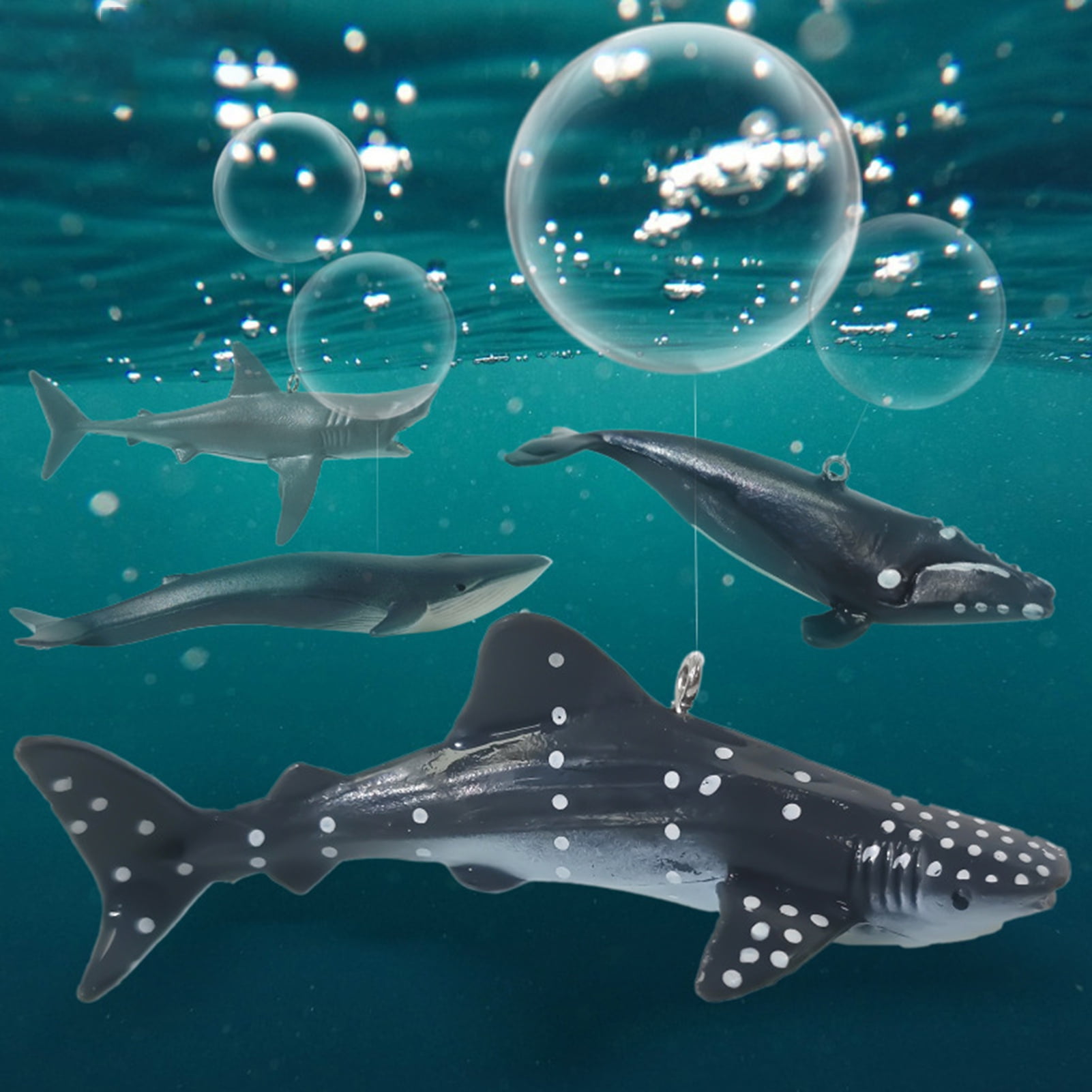 HZLXW Mini Shark Simulated Floating Whales Aquarium Ornaments Realistic ...